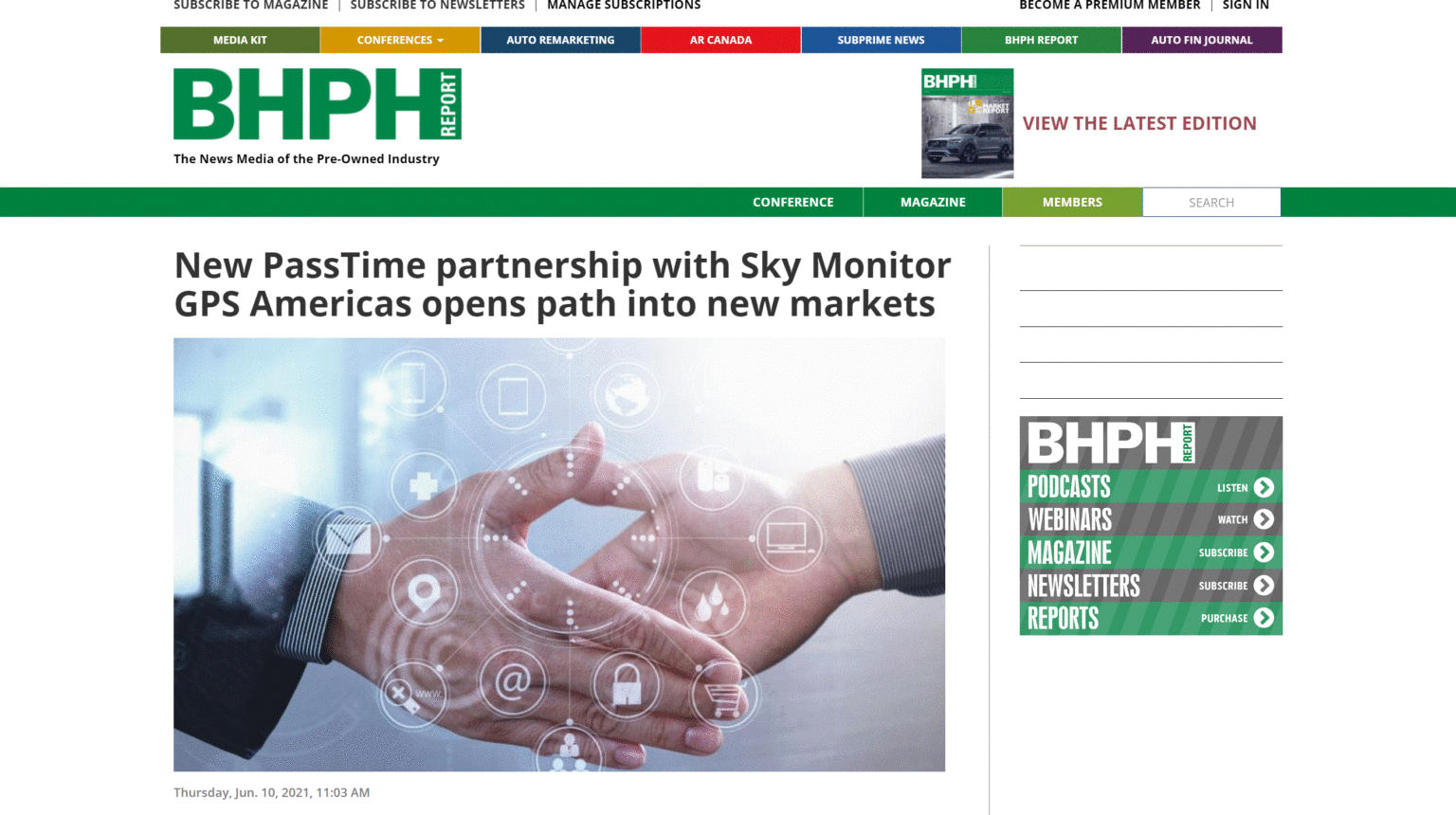Passtime Partnership with Sky Monitor GPS – iValhalla